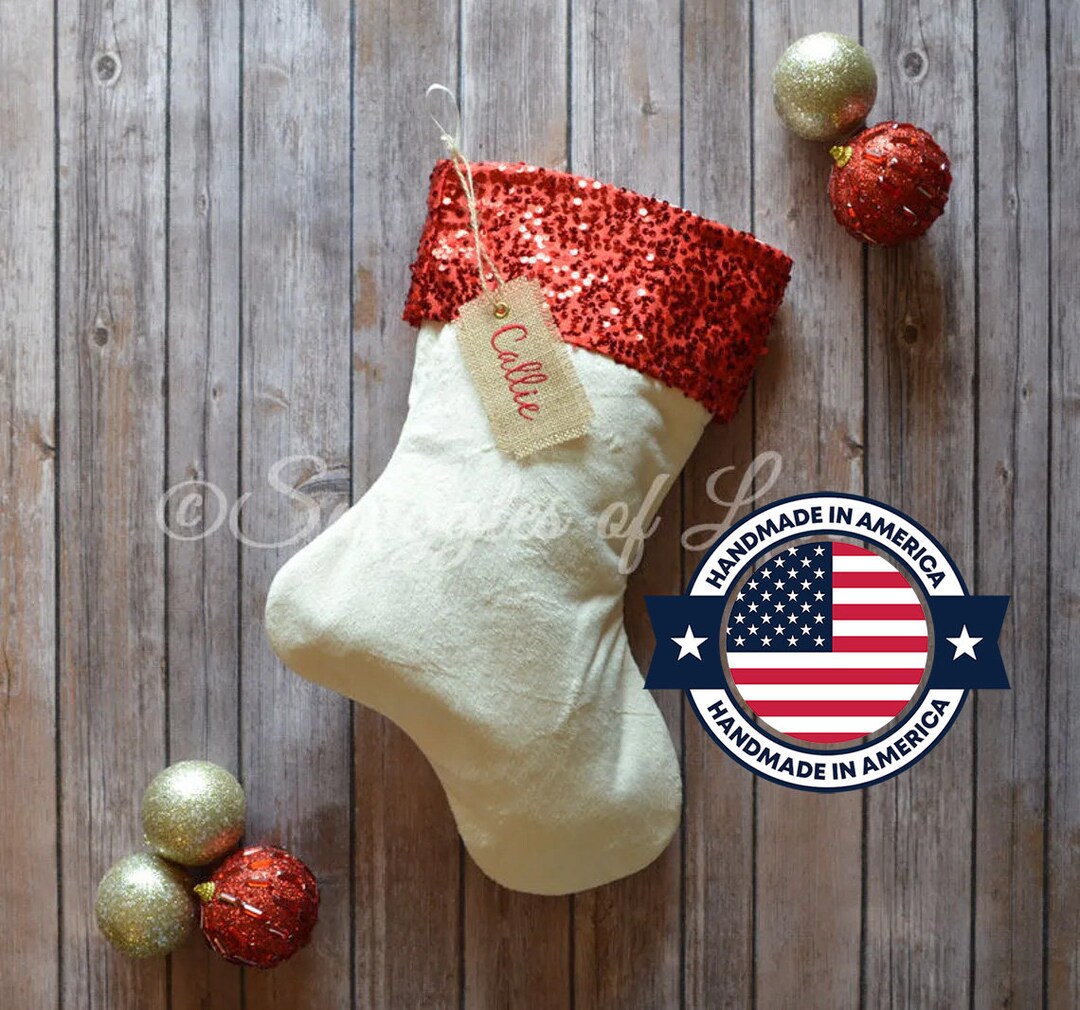 Red Sequin Stocking Personalized Sequin Christmas Stocking Red and ...