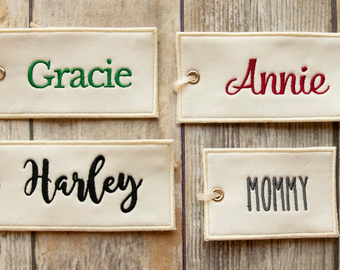 Embroidered Name Tag Large Size for Personalization for Stockings ...