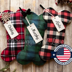 Plaid Dog Stockings - MONOGRAMMED DOG STOCKING - Personalized Dog ...