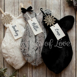 Plaid Cat Stockings - Rustic Plaid Fish Shaped Stockings for Cats ...