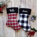 Personalized Red and Black Plaid Stocking Monogrammed Red Plaid ...