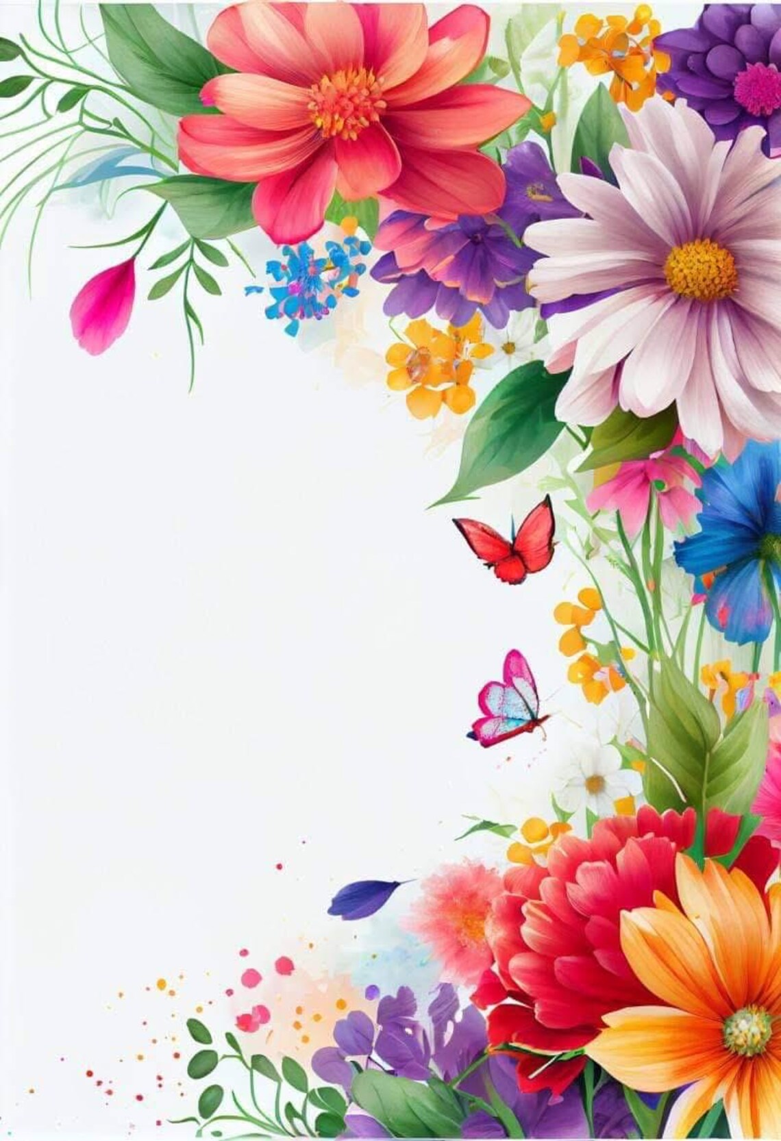 Floral Cute Notepad, Note Template, Stationery, Digital Downloads ...