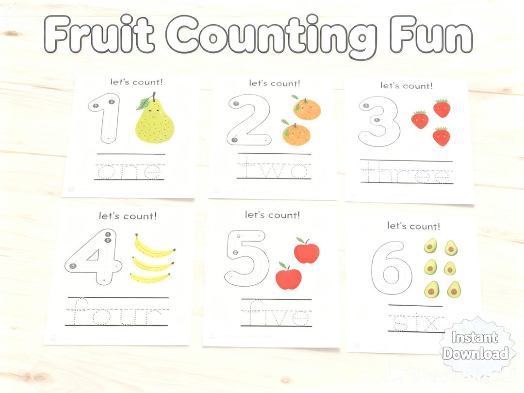Digital Download, Coloring Pages for Kids, Coloring Numbers, Let's ...