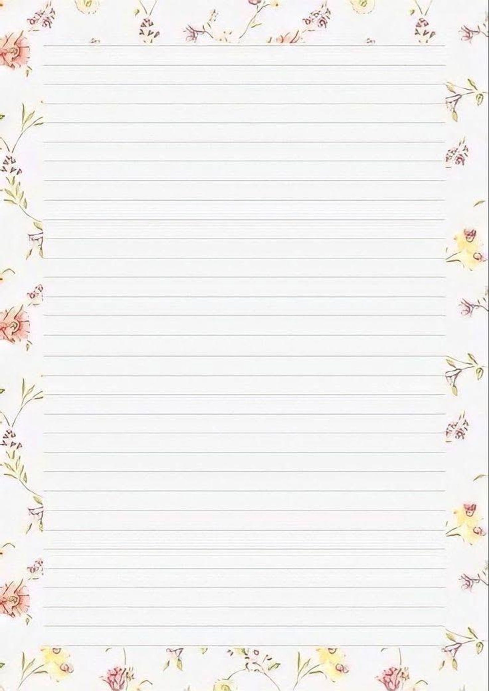 Notepad With Flower, Digital Download, Stationery, Memo Sheet, to Do ...