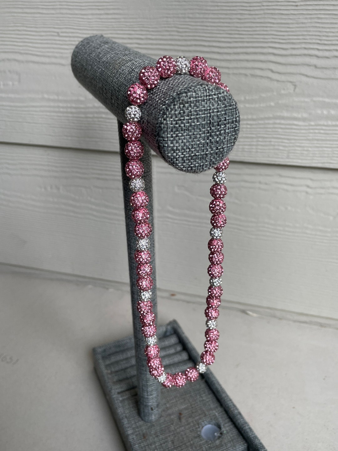 Pink & Blue Rhinestone Baseball Necklace: Sparkle Sports Bling - Etsy