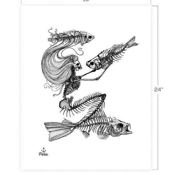 Skeleton Mermaid - Etsy