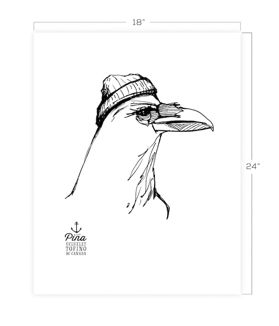 Crow With Hat Downloadable Print 18 X 24 | Etsy