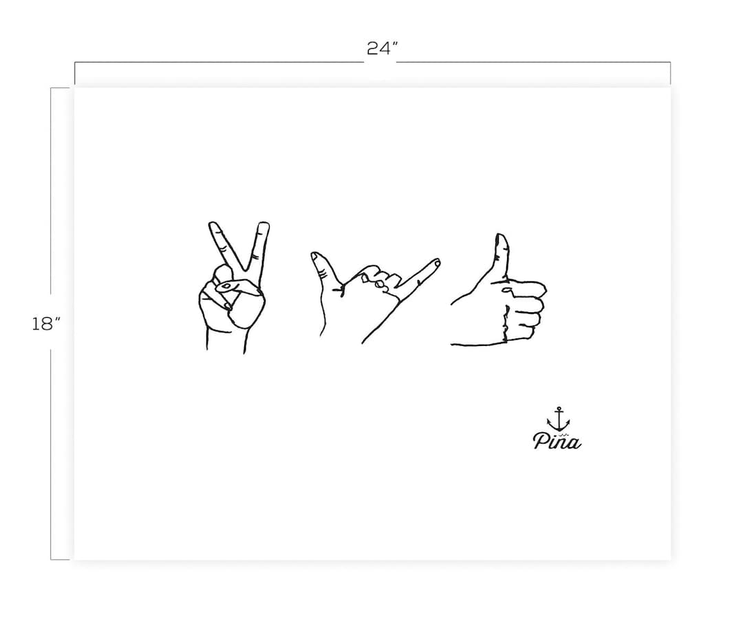 Hand Signs Downloadable Print 18" X 24” - Etsy