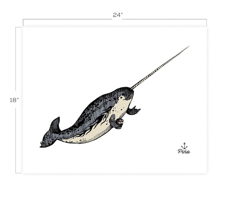 Gnarwhal Downloadable Print 18" X 24" - Etsy