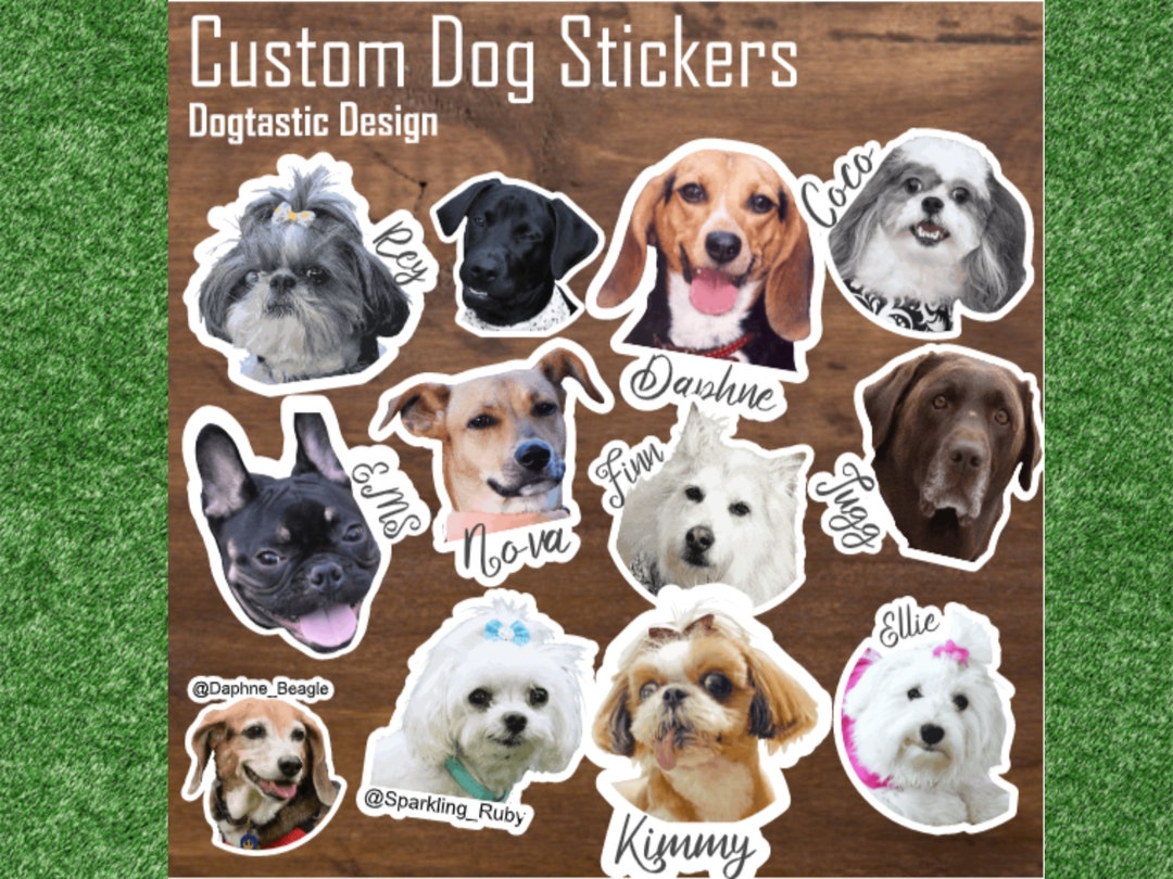 Dog Stickers, Dog Photo Stickers Custom, Personalized Pet Stickers ...
