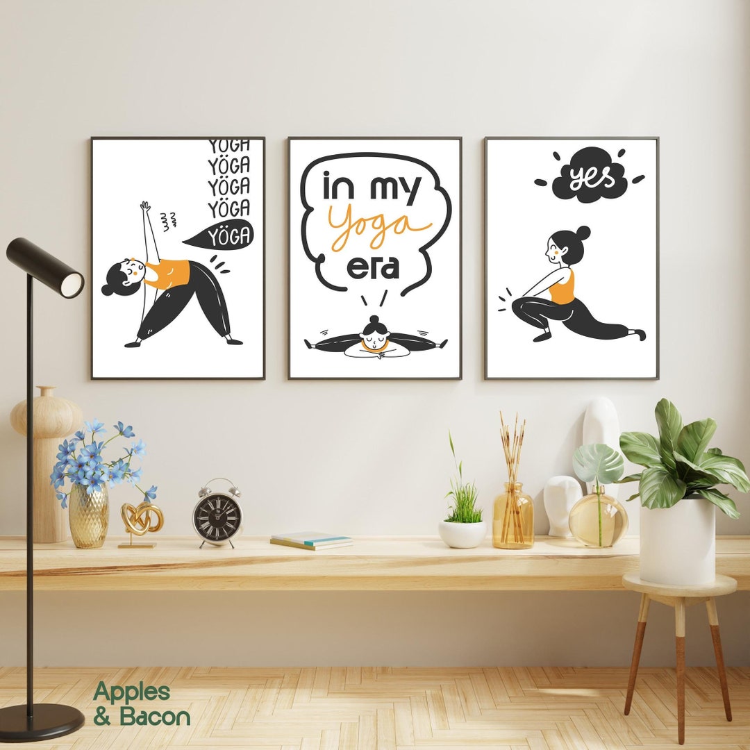 3 Yoga Poster Bundle | Yoga Poses, Yoga Wall Art, Yoga Poses Art, Yoga ...