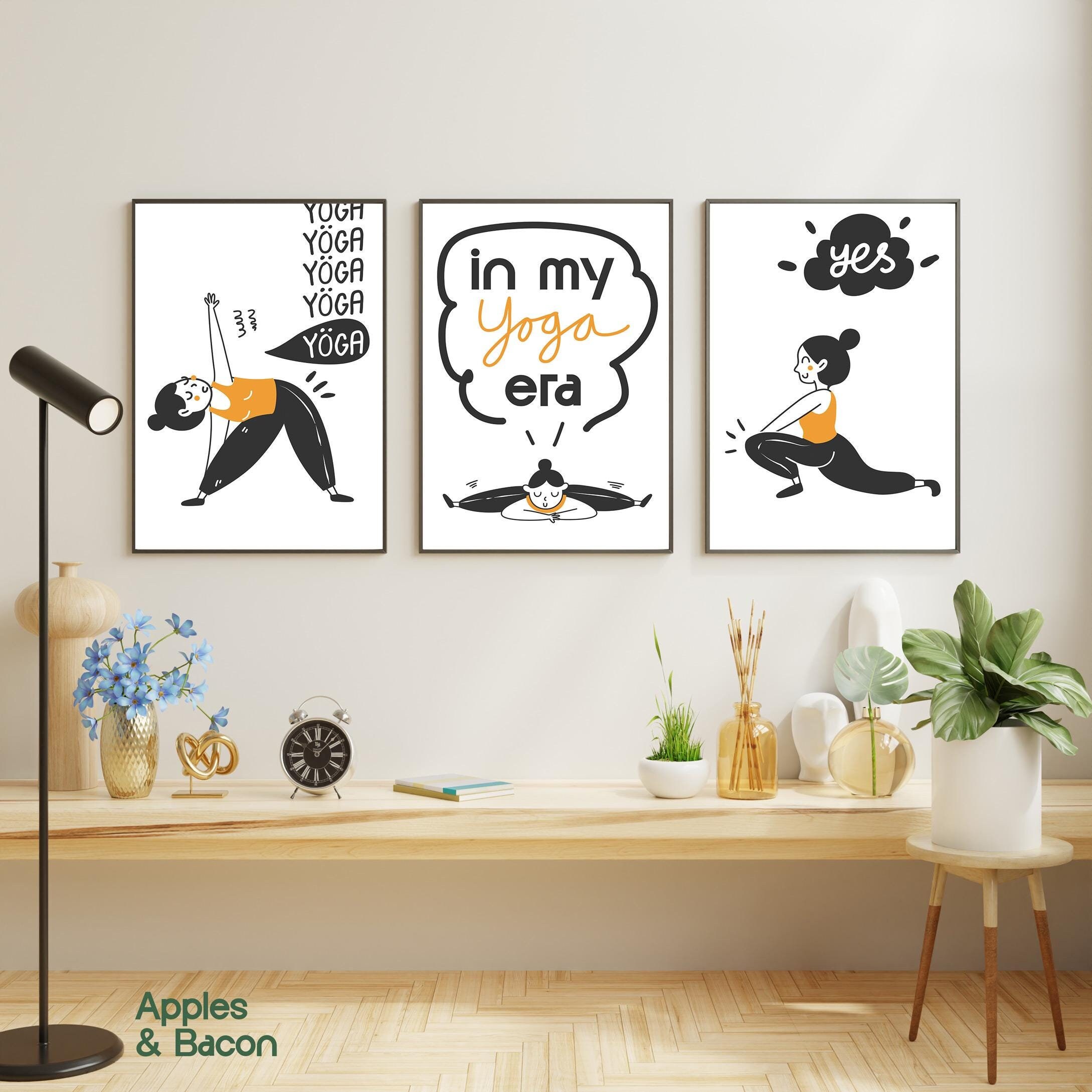3 Yoga Poster Bundle Yoga Poses, Yoga Wall Art, Yoga Poses Art, Yoga ...
