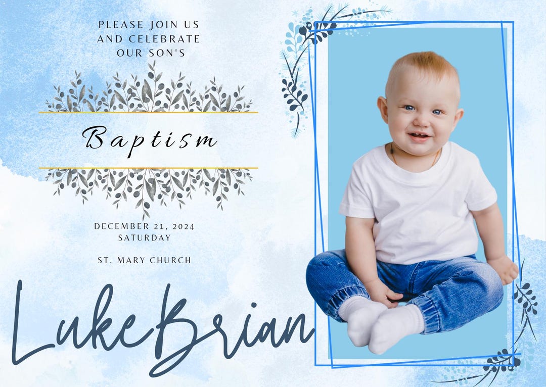 Editable Invitation Card baptism Christening Birthday Debut Wedding ...