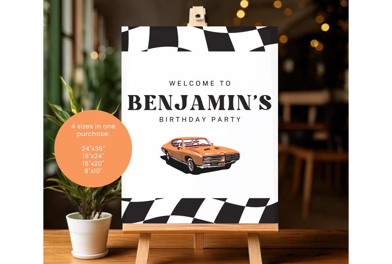 Custom Welcome Sign for Classic Hot Rod Car Themed Birthday Bash ...