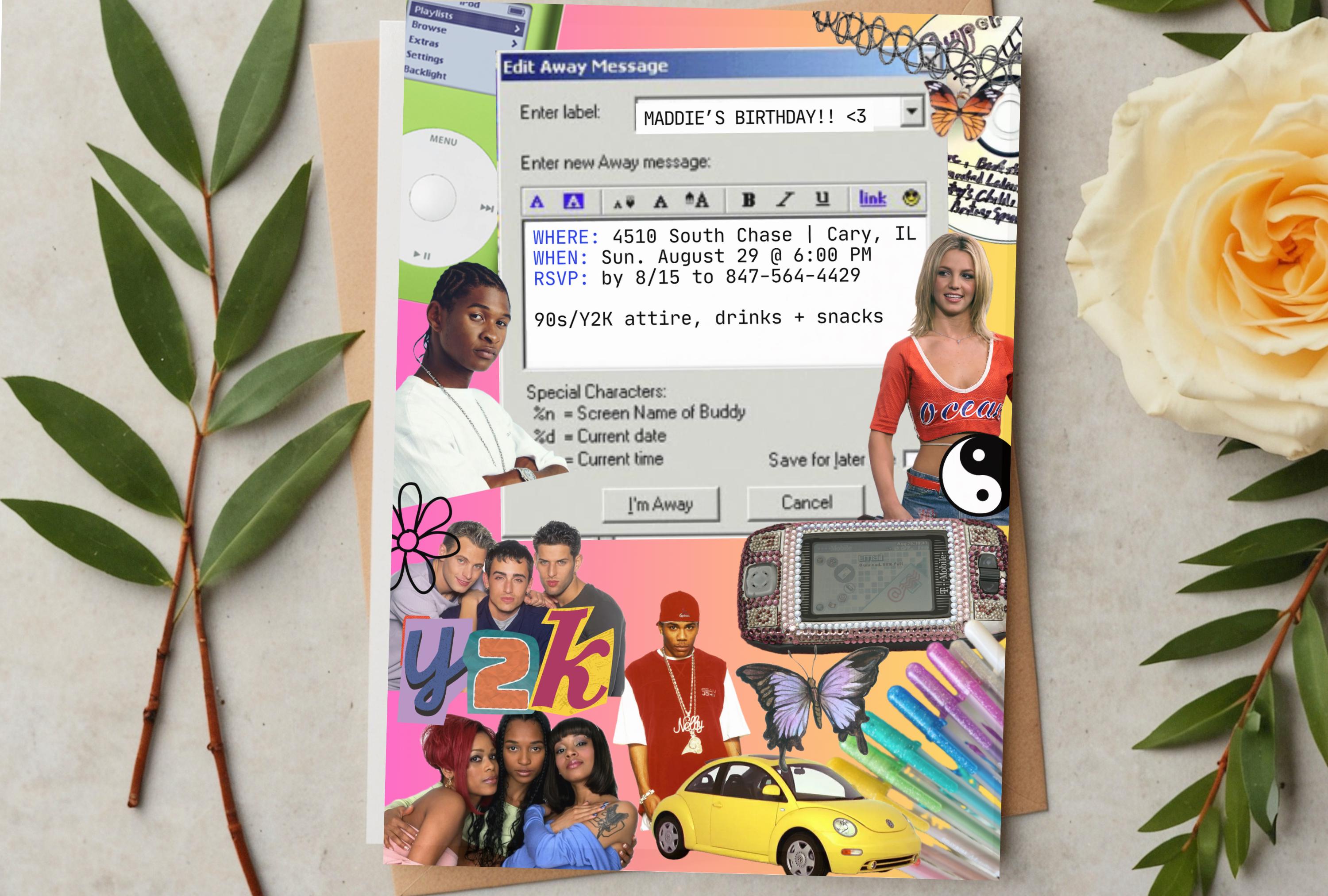 Y2K Early 2000s Themed Birthday Invitation | 30th 40th Retro Throwback ...