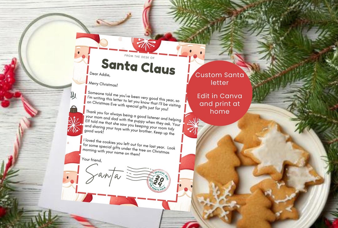 Editable Santa Nice List Letter | North Pole Letter From Santa Claus ...