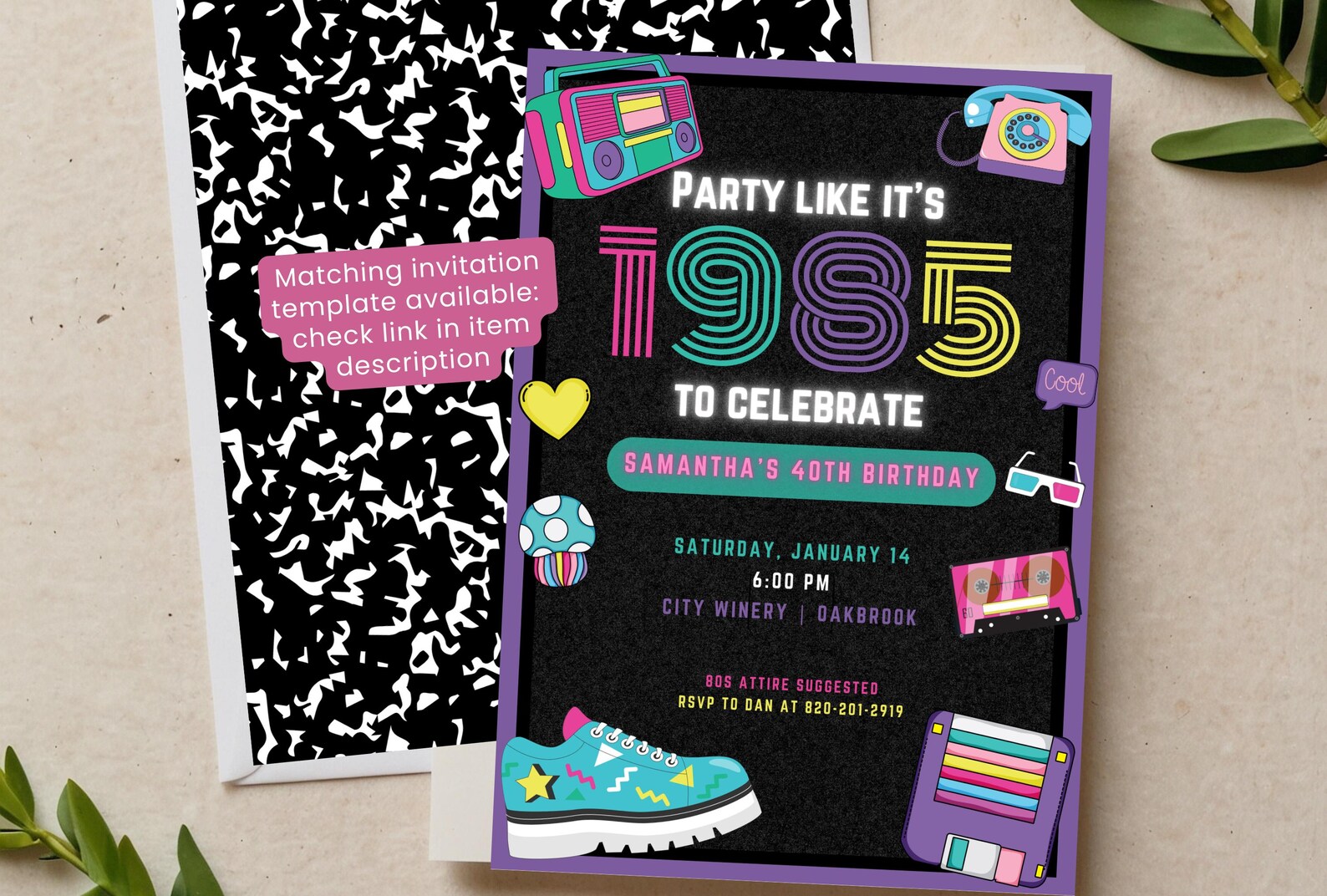 Custom Sign for 40th Birthday 80's Party, Eighties Themed Fortieth ...