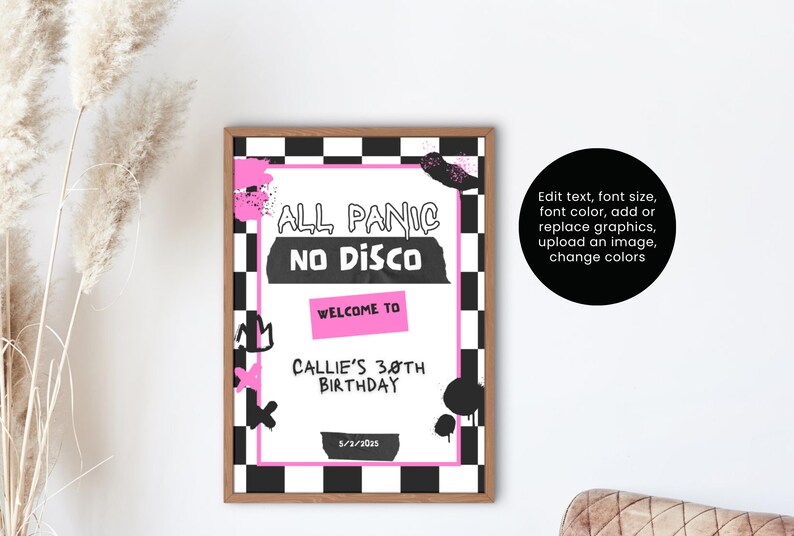Editable Welcome Sign for Pop Punk All Panic No Disco | Elder Emo ...