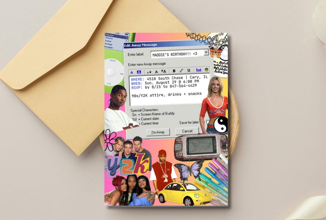 Y2K Early 2000s Themed Birthday Invitation | 30th 40th Retro Throwback ...