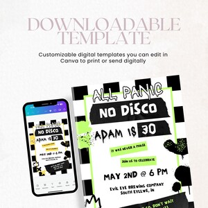 Elder Emo Birthday Invitation, 30th 40th Birthday Warped Pop Punk ...