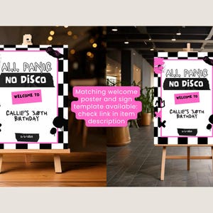 Pop Punk Checkerboard Birthday Invitation, 30th 40th Birthday Warped ...