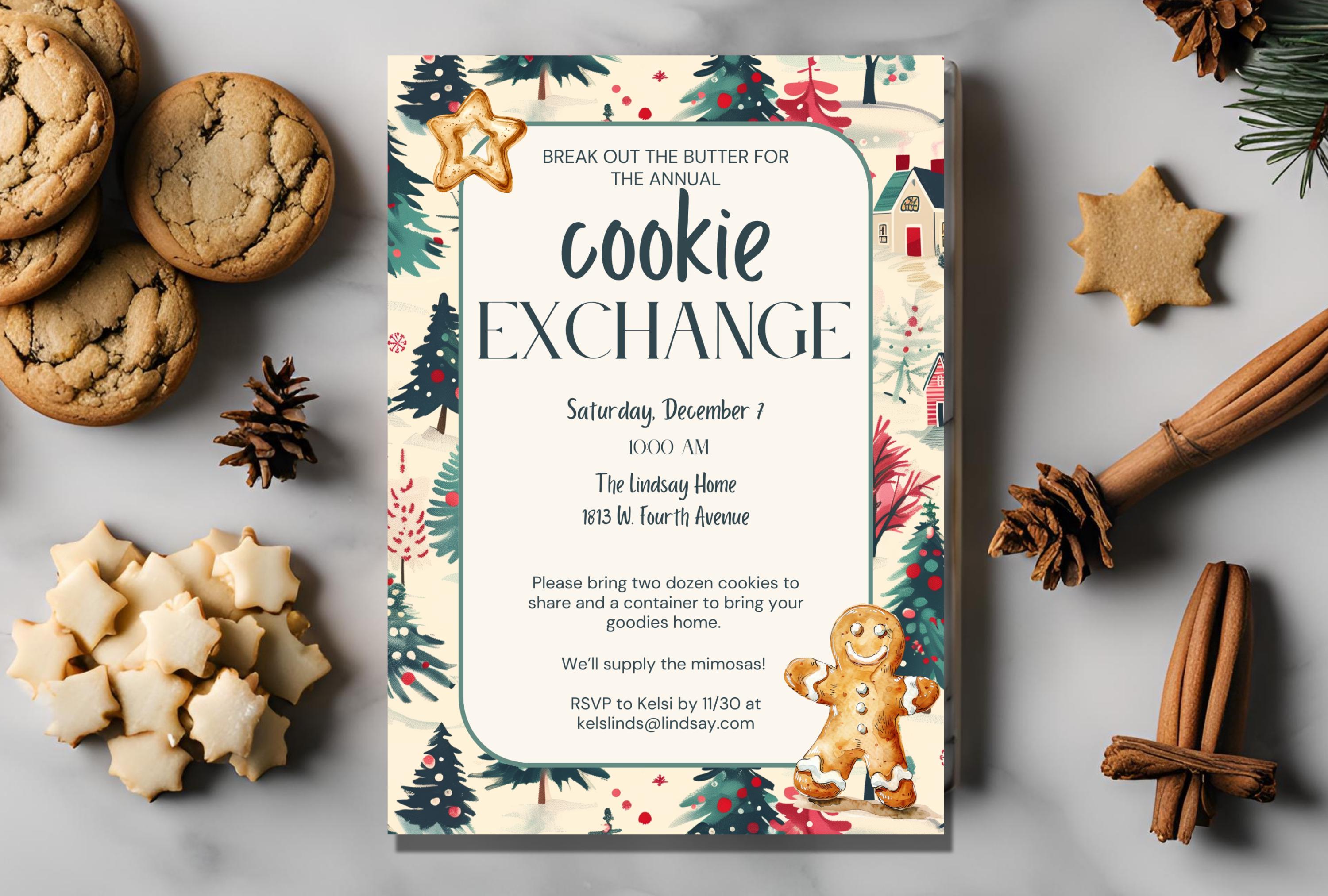 Cookie Exchange Party Invitation, December Cookie Swap Invite ...