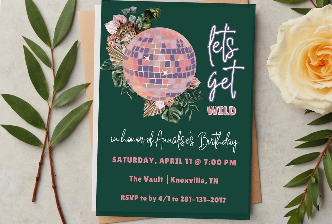 Monstera Tiger Let's Get Wild | 21st 30th 40th Birthday Party ...
