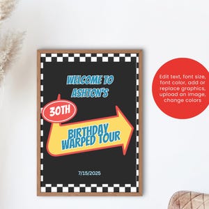 Custom Sign for Warped Tour Pop Punk Birthday Invitation | 30th 40th ...
