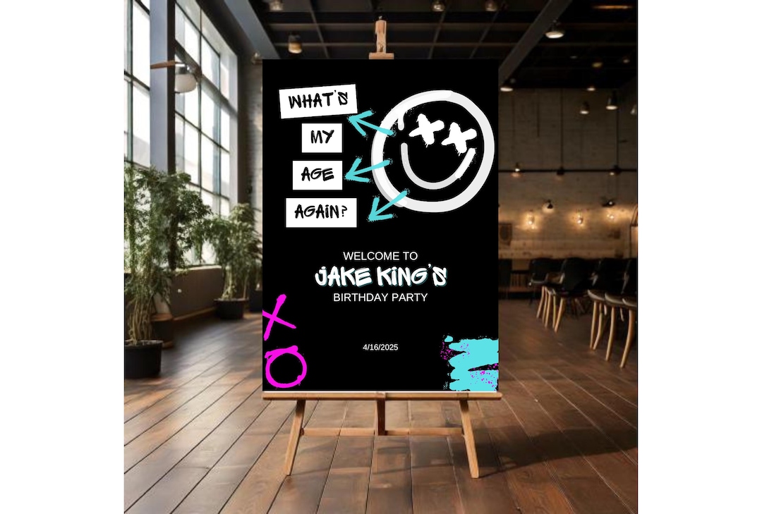 Editable Sign for What's My Age Again Blink 182 Birthday | Nobody Likes ...