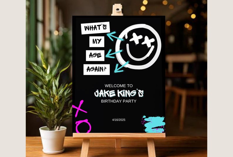 Editable Sign for What's My Age Again Blink 182 Birthday | Nobody Likes ...