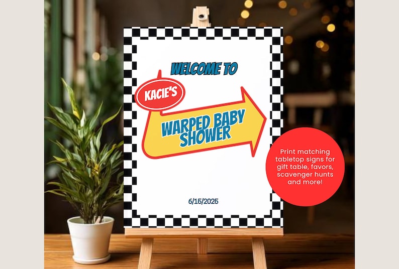 Editable Welcome Sign for Warped Tour Baby Shower | Gender Neutral Pop ...