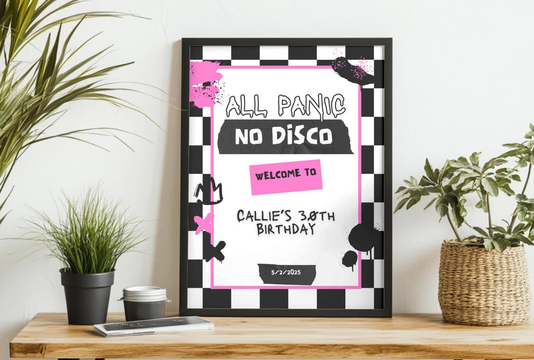 Editable Welcome Sign for Pop Punk All Panic No Disco | Elder Emo ...