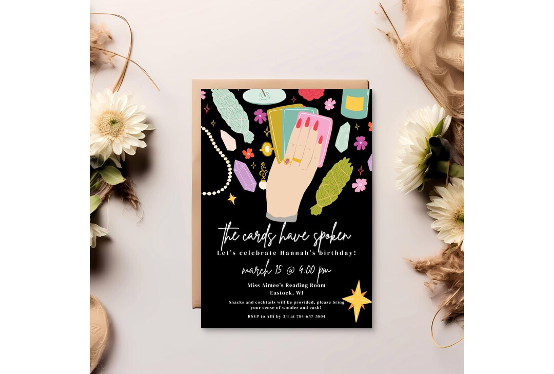 The Cards Have Spoken | Mystical Tarot Card Black Birthday Party ...