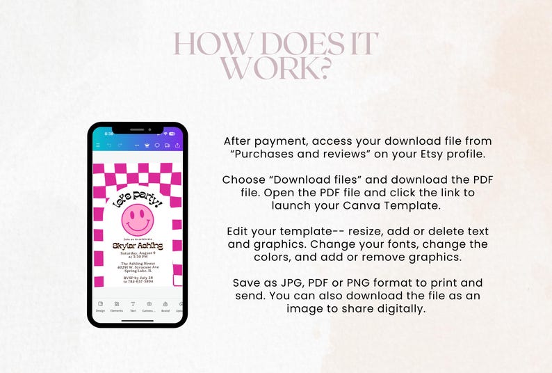 Printable Smiley Face Magenta Checkerboard Invite | Happy Face Emoji ...