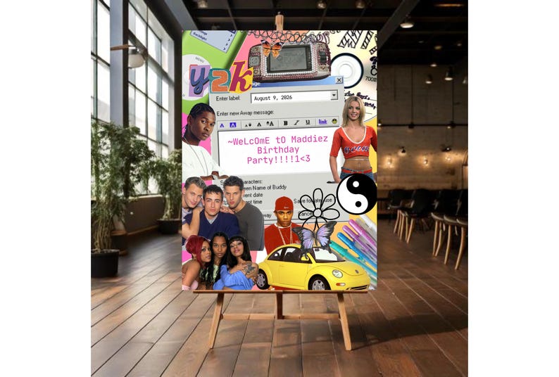 Editable Welcome Sign for Early 2000s Y2K Themed Birthday | 30th 40th ...