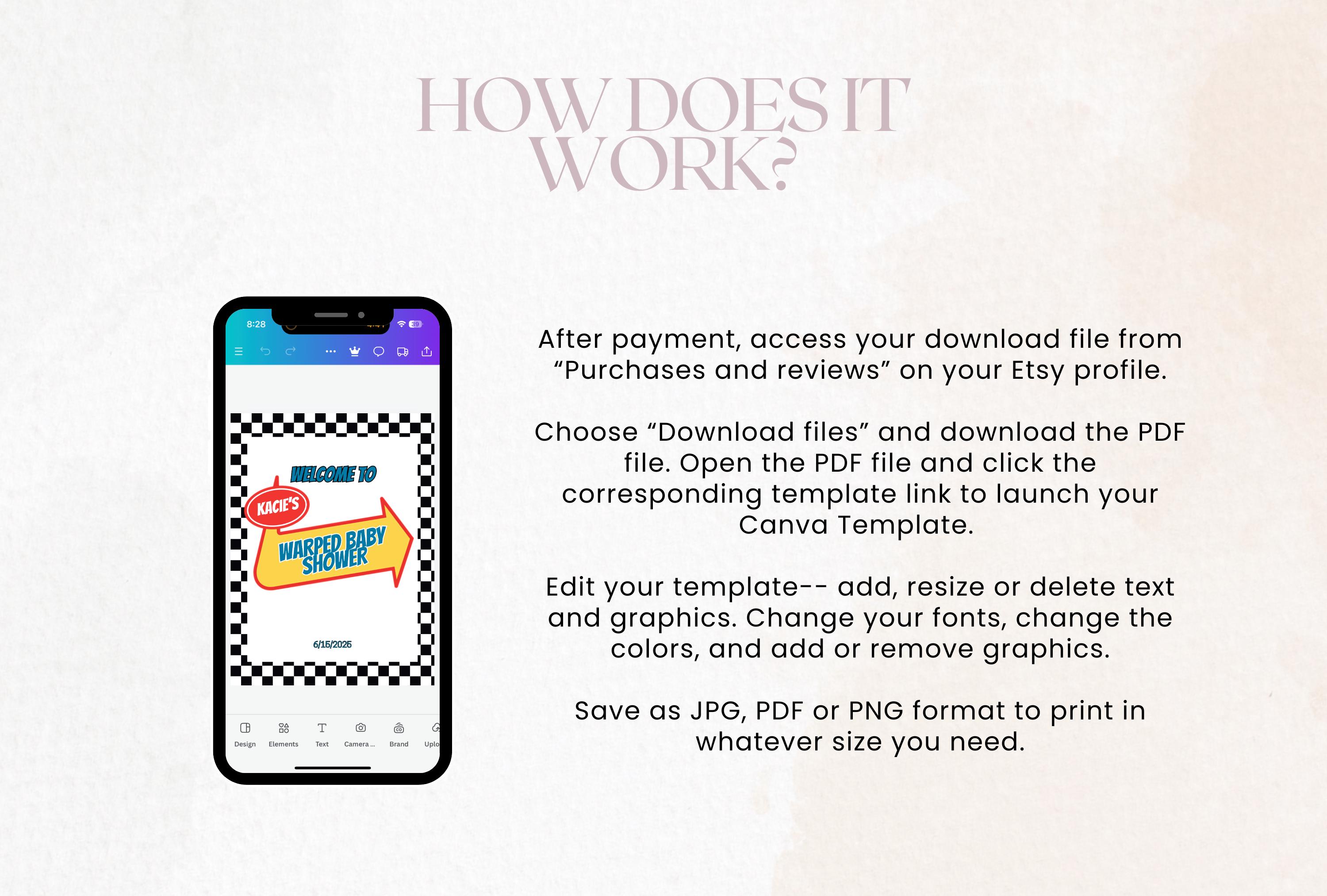 Editable Welcome Sign for Warped Tour Baby Shower | Gender Neutral Pop ...