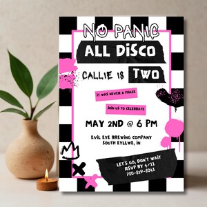Pop Punk Kid Checkerboard Birthday Invitation | Girl or Boy Birthday ...