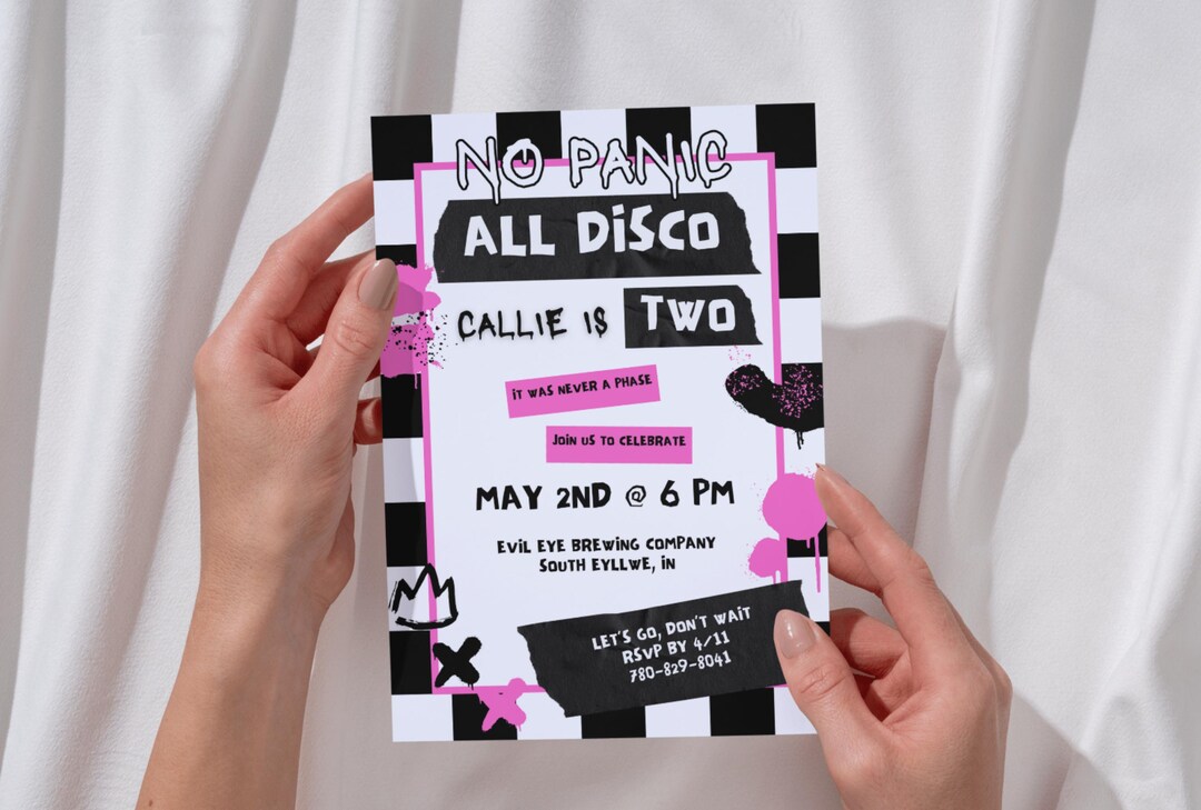 Pop Punk Kid Checkerboard Birthday Invitation | Girl or Boy Birthday ...