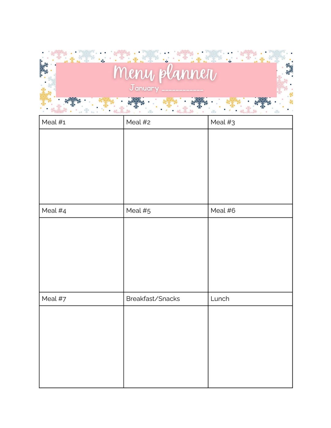 Year-long Menu Planner - Etsy