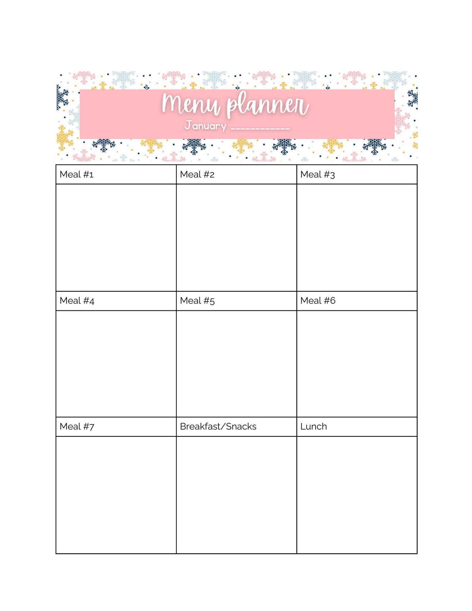 Year-long Menu Planner - Etsy