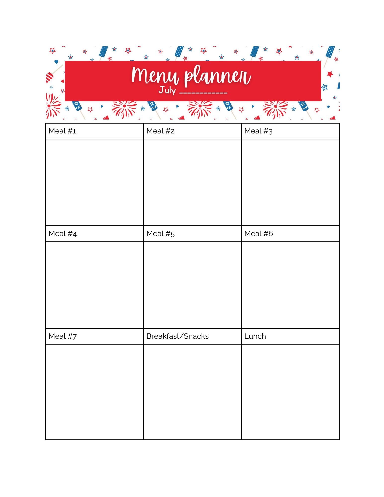 Year-long Menu Planner - Etsy