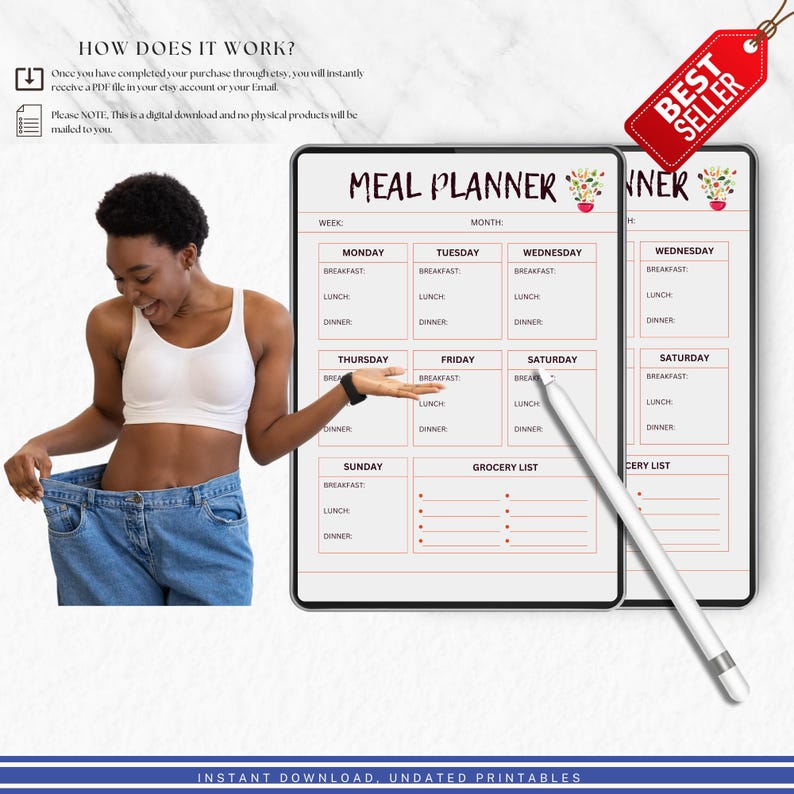 Meal Planner | Printable Weekly Meal Planning Template | Grocery List ...