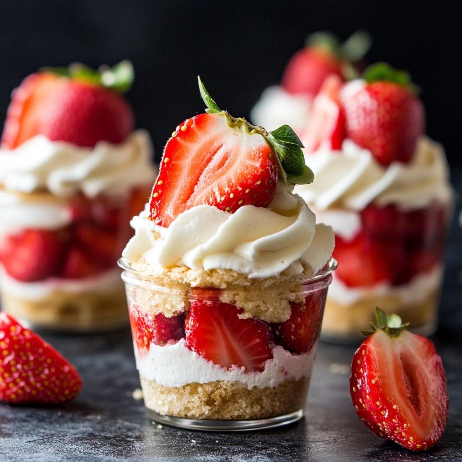Creamy Strawberry Shortcake Cups – Printable Dessert Recipe | No-bake ...