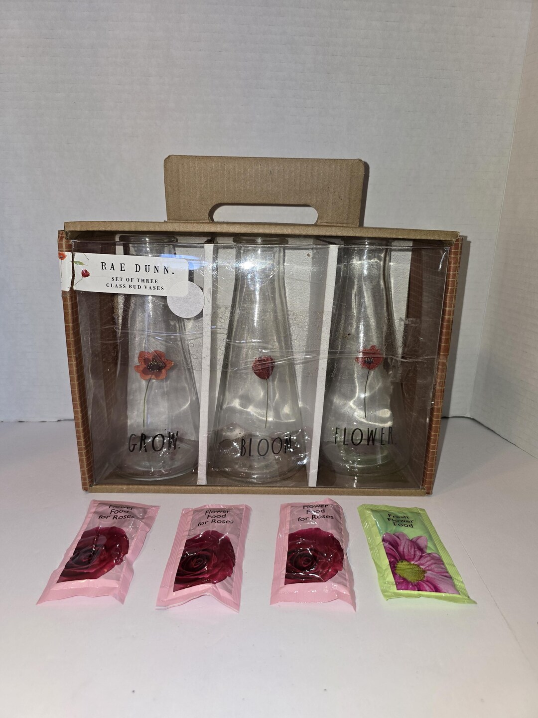 Rae Dunn Flower, Bloom, Grow Vases Set in Original Box Set of 3 - Etsy