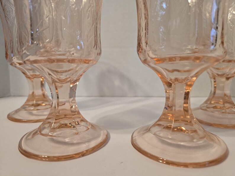 Water Goblets Indiana Glass Co Madrid Pink Set of 4 - Etsy