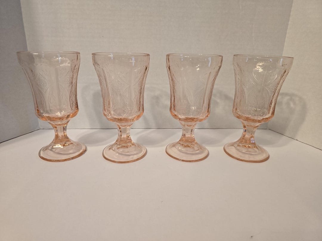 Water Goblets Indiana Glass Co Madrid Pink Set of 4 - Etsy