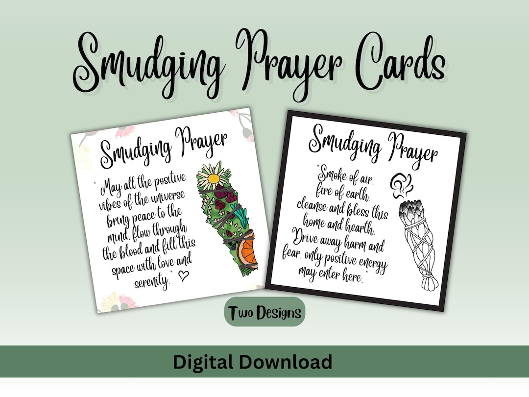 Smudging Prayer Card, Smudging Prayer Printable, Smudging Printable ...