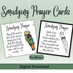 Smudging Prayer Card, Smudging Prayer Printable, Smudging Printable ...