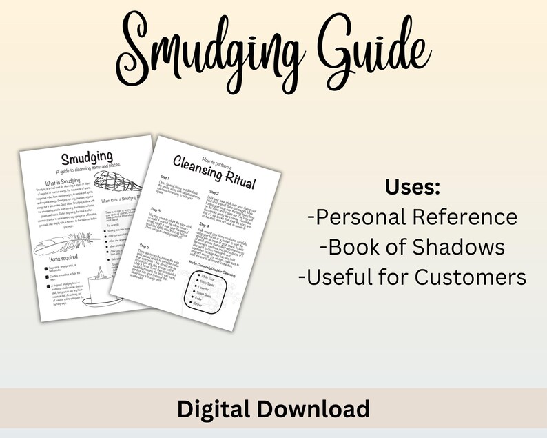 Smudging Guide, Plant Magic, Book of Shadows Printable, Botanical ...