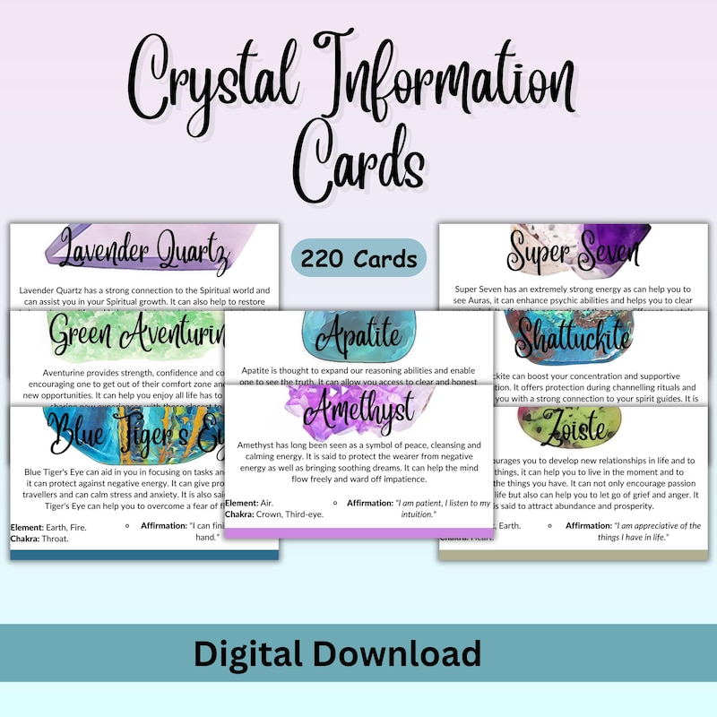 Printable Crystal Cards - Etsy